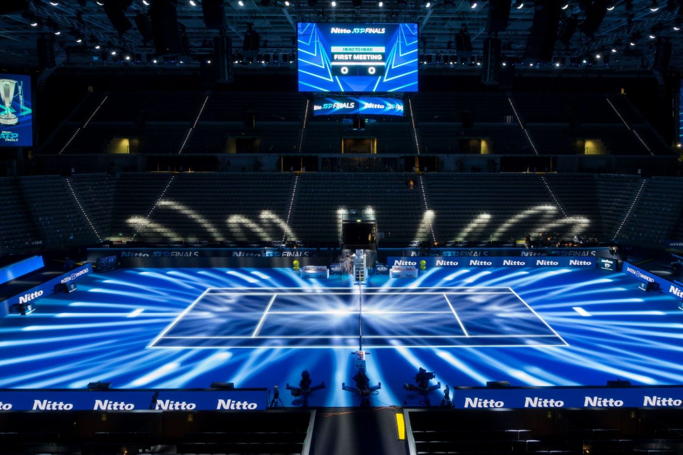 Structures of Nitto ATP finals designed by architect Benedetto Camerana